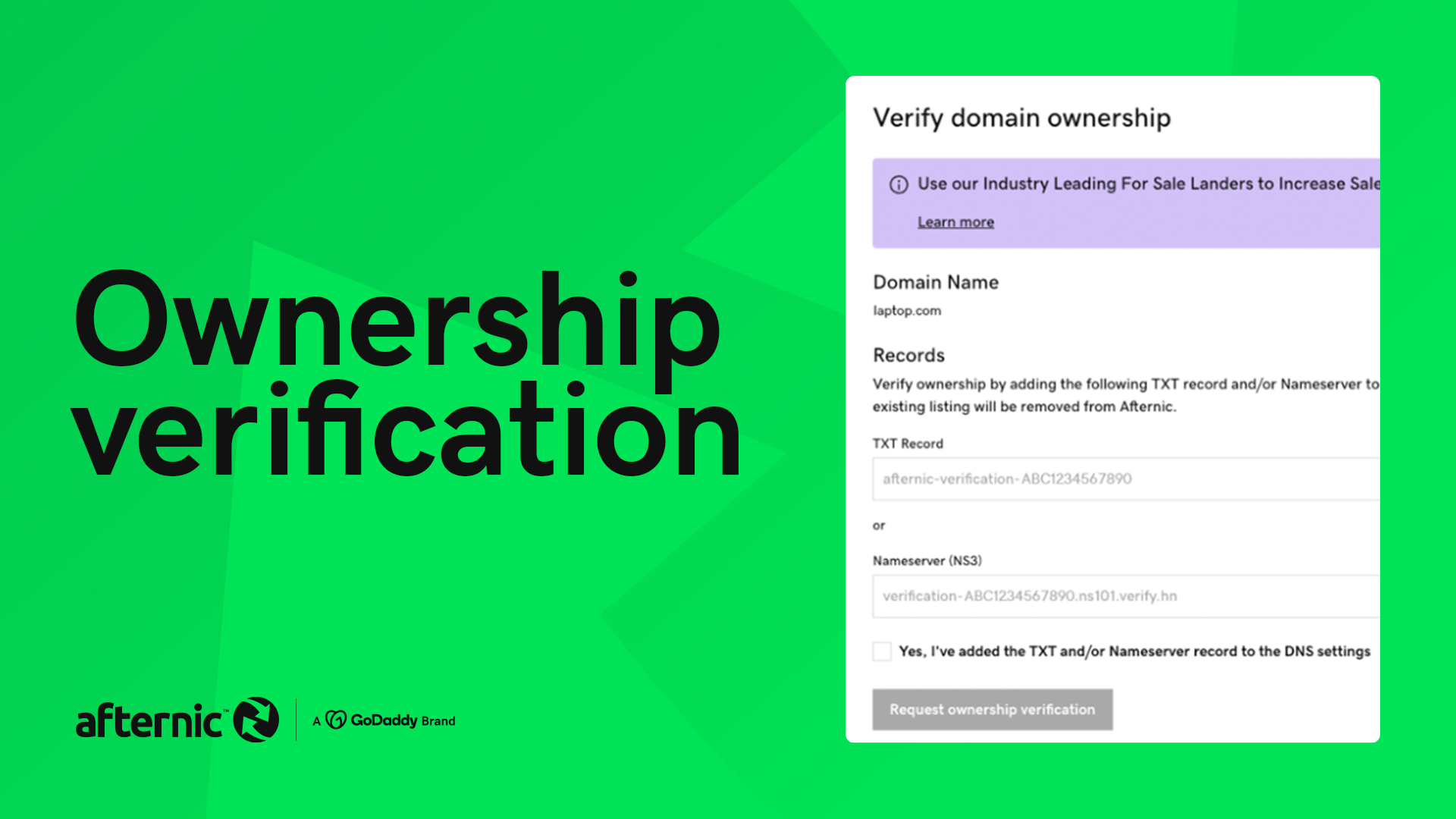 Ownership verification comes to Afternic 2.0 - Afternic Blog